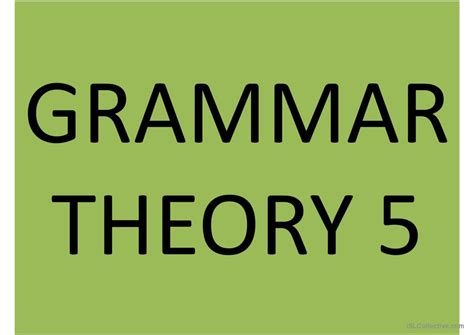 Grammar Theory Grammar Guide English Esl Powerpoints