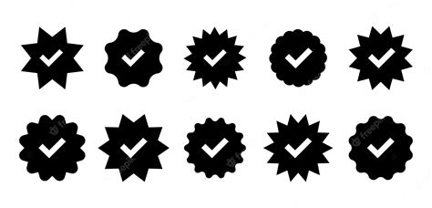 Premium Vector Badge Check Icon Black Verified Badge Profile Set Vector Illustration