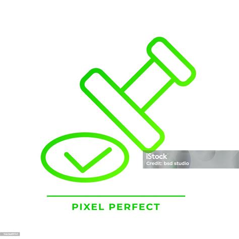 Approval Stamp Pixel Perfect Gradient Linear Vector Icon Stock