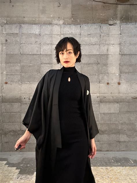 Black Kimono Montsuki Midori Machiko Kimono Japanese Kimonos Vintage And Upcycled