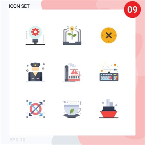 Stock Vector Icon Pack Of 9 Line Signs And Symbols For Security People Financial Business Delete