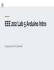 EEE Lab Arduino Tutorial Pdf EEE Lab Arduino Intro Composed By UGTA Dylan Bluth