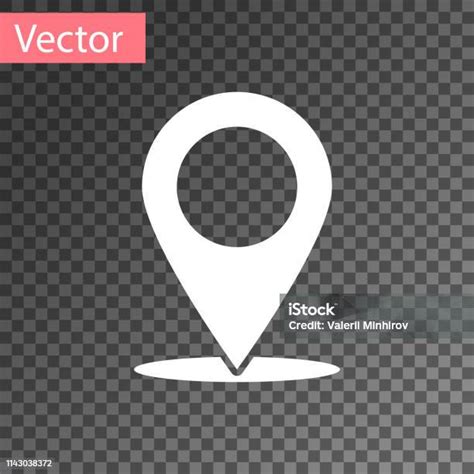 투명 한 배경에 고립 된 흰색 지도 핀 아이콘 포인터 기호입니다 위치 기호입니다 내비게이션 지도 Gps 방향 장소 나침반 연락처 검색 개념 벡터 일러스트 0명에 대한 스톡
