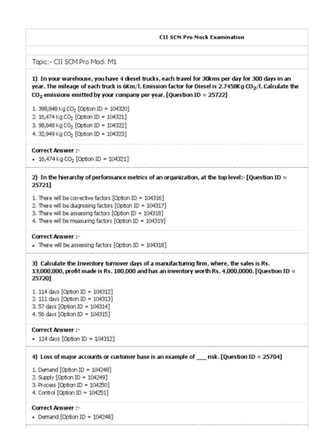 Cii Scm Pro Mock Examination Pdf Pdf Customer Relationship Cii Scm Pro Mock Examination Pdf Pdf Customer Relationship