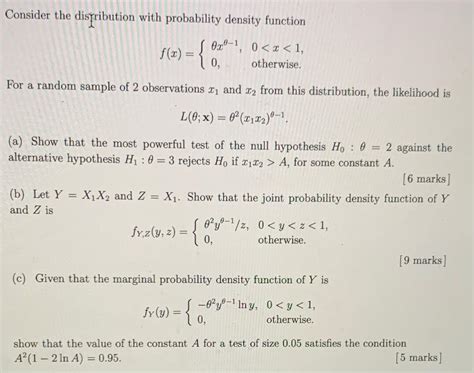 Solved Consider The Distribution With Probability Density Chegg