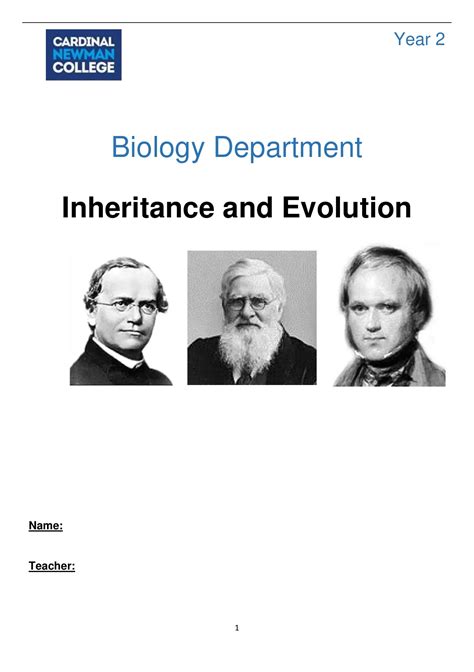 Aqa A Level Biology Inheritance And Evolution 2021 22 Inheritance