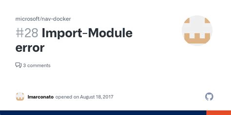 import module error · issue 28 · microsoft nav docker · github