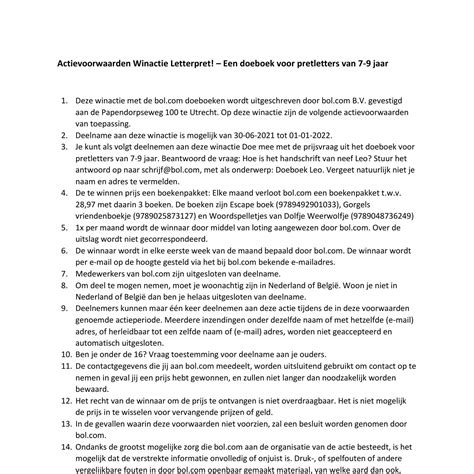 Winactie Voorwaarden Letterpret Een Doeboek Voor Pretletters Van