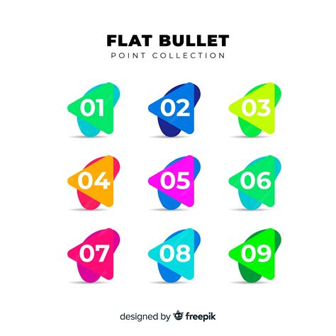 Free Vector Flat Arrow Bullet Point Collection