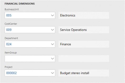 Default Financial Dimensions Finance And Operations Dynamics 365