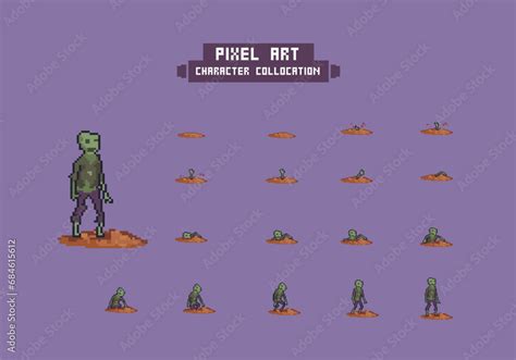 Pixel Art Style Illustration Vector 8 Bit 8 Bit Character Set Retro