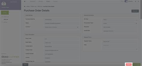 How To Reject Purchase Order PO Doxa Holdings