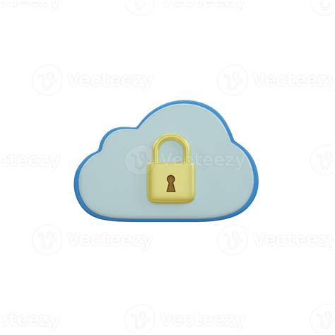 Cloud And Locked Padlock Security Data To Cloud Computing Concept