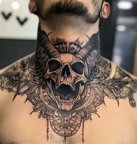 12 Wonderful Front Neck Tattoo Designs Bisnora