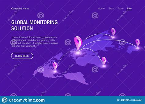 Global Monitoring System Global Communications Virtual World Map