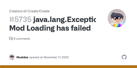 Javalangexception Mod Loading Has Failed · Issue 5735 · Creators Of
