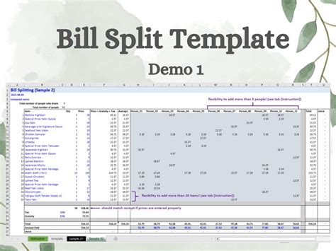 Excel Template For Bill Splitting Cost Allocation Or Tracking