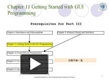 PPT Chapter 11 Getting Started With GUI Programming PowerPoint Presentation Free To View
