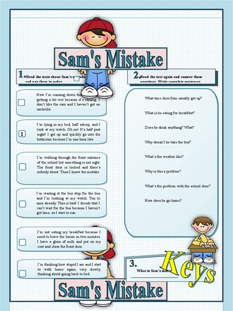 Sams Mistake Reading Comprehension Exercises Tests 73388 Pdf