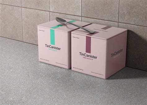 Free Square Tin Canister Mockup Free Package Mockup