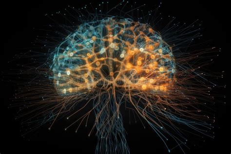 Brain With Network Of Neurons Firing And Transmitting Information Stock Illustration