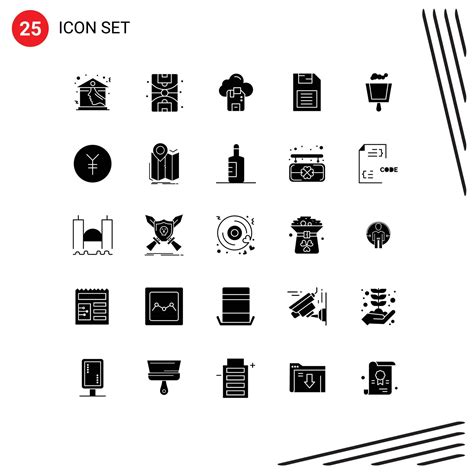 25 Creative Icons Modern Signs And Symbols Of Dustpan Storage Device Microchip Sd Card Memory