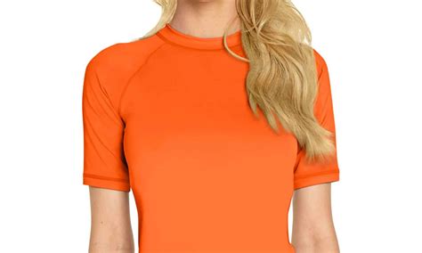 Rash Guard Short Sleeve Orange Wet Effect Inc