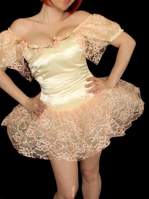 Curtain Call Vintage 1960s 1970s Cream Pink Prima Ballerina Stage