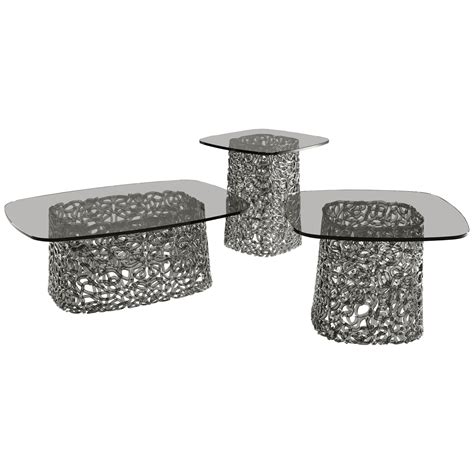 Fiam Macrame Mc 130fu Coffee Table With Fume Grey Glass Top By Lucidi And Pevere For Sale At