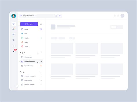 Sidebar Navigation For Email File Management App Web Design Pricing Sidebar Design Web
