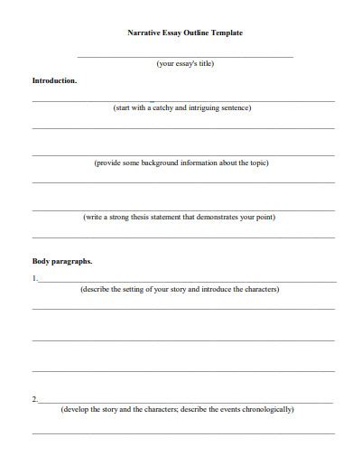 FREE 10+ Narrative Essay Outline Samples in PDF | MS Word | Google Docs