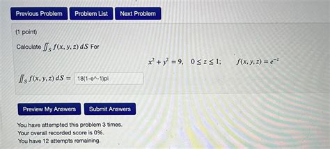 Solved Calculate Iint S F X Y Z D S For Chegg Com