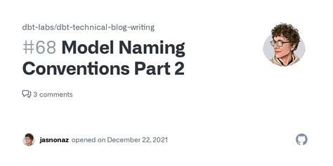 Model Naming Conventions Part 2 · Issue 68 · Dbt Labs Dbt Technical Blog Writing · Github