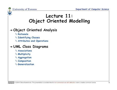 pdf university of toronto lecture 11 object oriented modellingsme