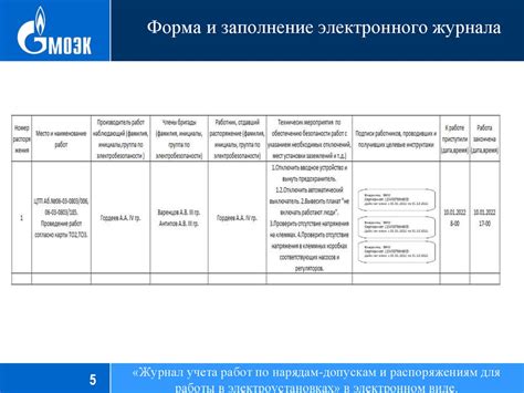Выдача распоряжений и ведение журнала учета работ по нарядам-допускам и ...