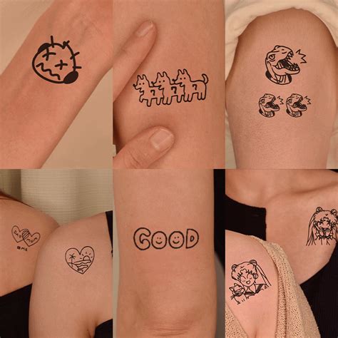 [30장세트]깜찍한 미니 반영구 타투스티커 방수 셀프헤나 귀여운 캐릭터 리얼타투스티커 에이블리