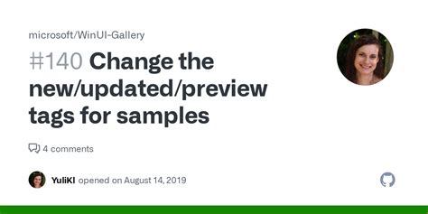 Change The New Updated Preview Tags For Samples Issue Microsoft WinUI Gallery GitHub