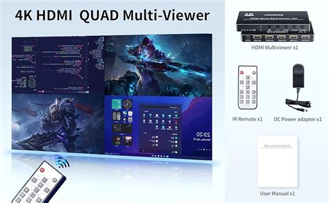 Amazon Com LUKFOCAB HDMI Multi Viewer 4X1 Seamless Switcher 4 In 1 Out Quad Multi Viewer