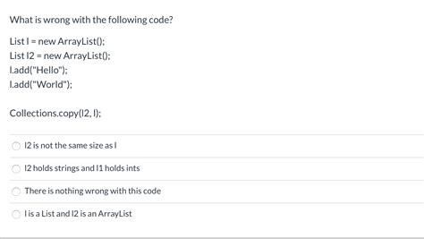 Solved What Is Wrong With The Following Code List I New Chegg