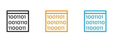 Binary Code Icon Thin Line Illustration Set Vector Art At Vecteezy