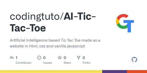 GitHub Codingtuto AI Tic Tac Toe Artificial Intelligence Based Tic Tac Toe Made As A Website