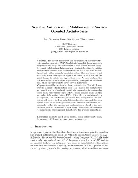 pdf scalable authorization middleware for service oriented architectures
