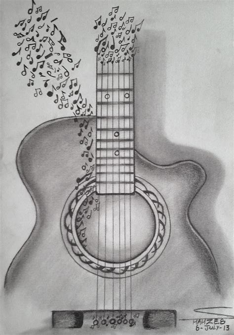 Sketch Of A Guitar