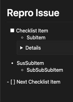 Incorrect Rendering Of Tag Inside A Checklist Issue Notable Notable GitHub