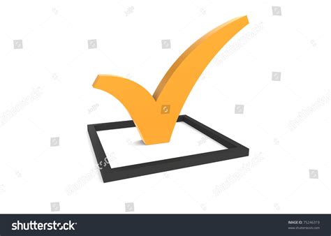 Checkmark Orange Checkmark Checkbox Stock Illustration 75246319