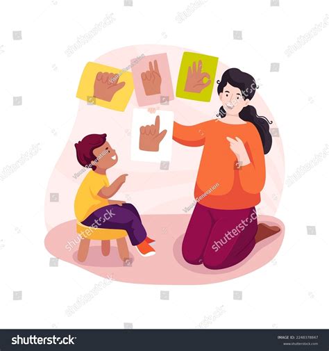 Sign Language Tutor Isolated Cartoon Vector Stock Vector Royalty Free