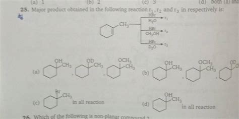 Major product obtained in the following reaction r1 ,r2 and r3 in respe..