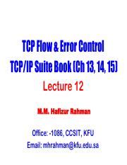 Understanding TCP Flow Control Error Control In TCP IP Suite Course Hero