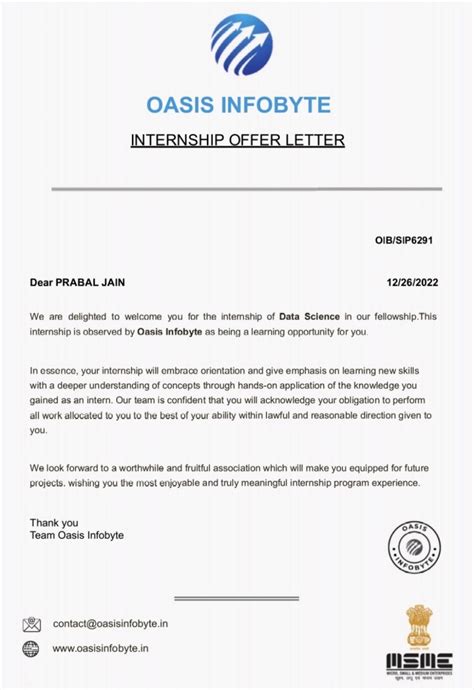 Prabal Jain On Linkedin Datascience Intern Connections Opportunity Oasisinfobyte