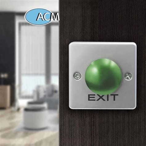 Square Zinc Alloy Metal Green Red Mushroom Request To Exit Switch Access Control Door Exit Push